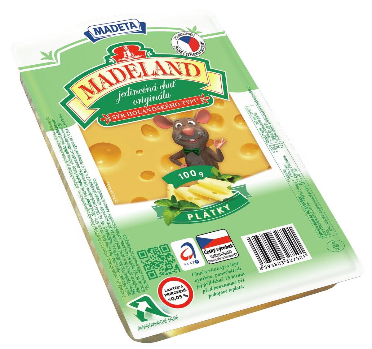 CHEESE MADELAND MAASDAMER 45% 100G SLICES | MADETA a.s.